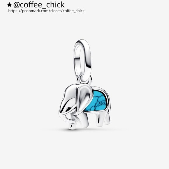Pandora | Jewelry | Pandora Turquoisecoloured Elephant Mini Dangle ...